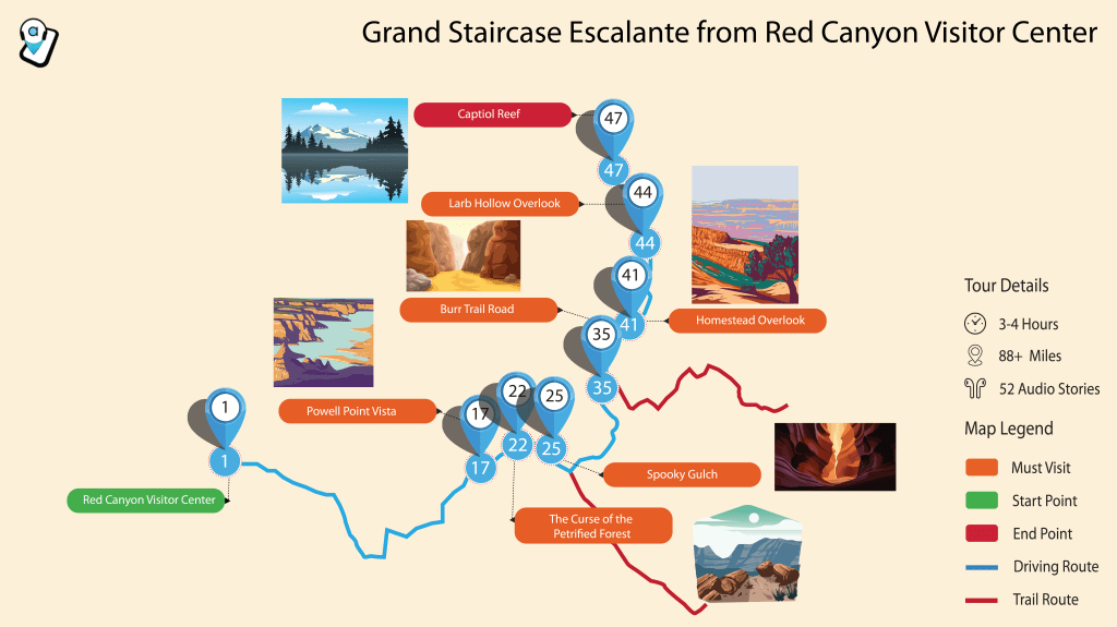Grand Staircase Escalante UT-12 Self-Guided Driving Tour